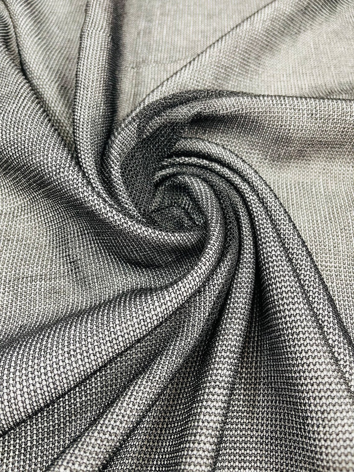 Metallic Shiny Chain Mesh Fabric - Black - Faux Chain Metallic Chainma