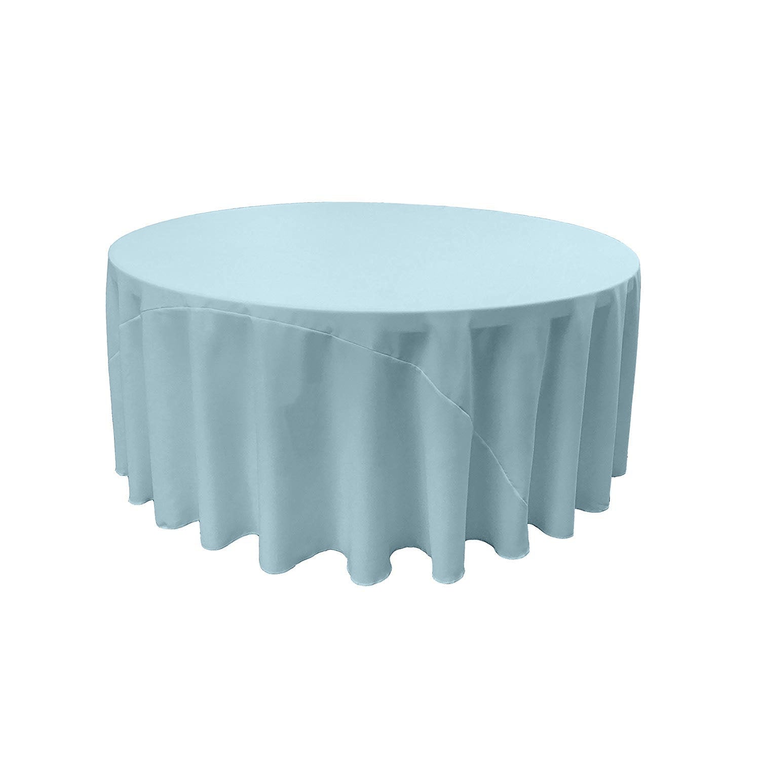 90" Solid Round Drape Tablecloth - 3 Part Stitched Round Full Table Co