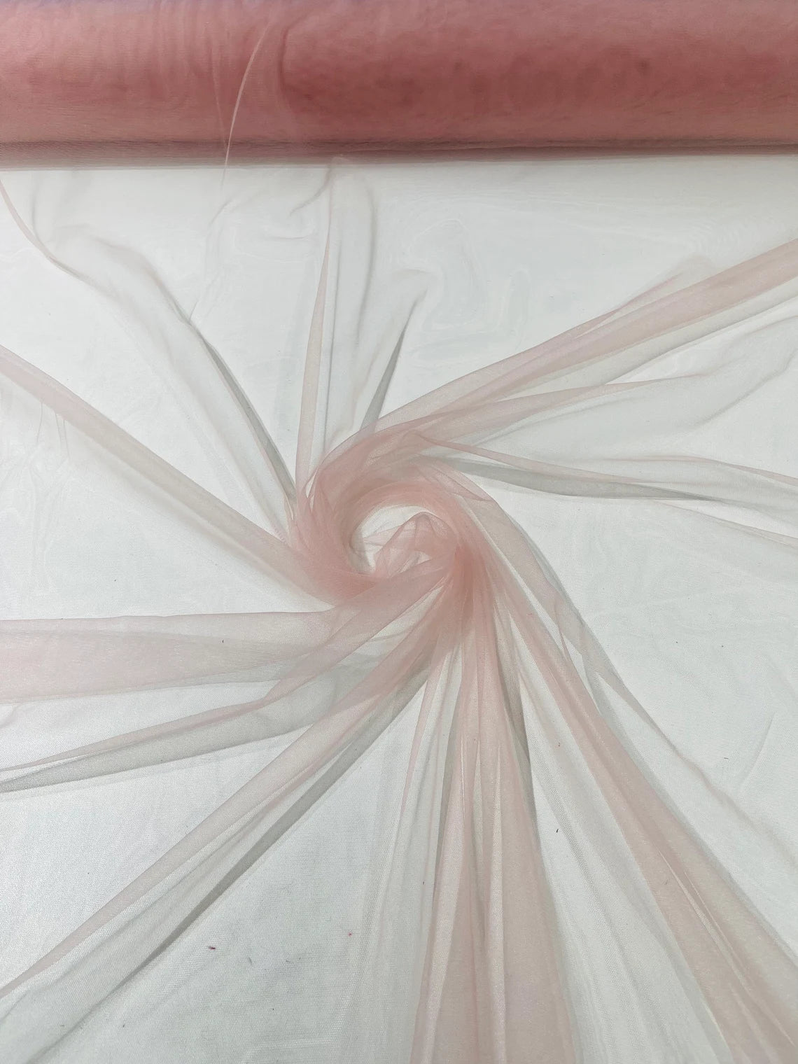 Illusion Mesh Fabric - Dusty Pink - 60" Illusion Mesh Sheer Fabric Sol