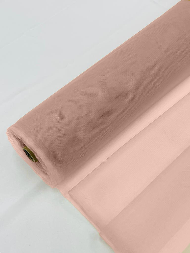 Illusion Mesh Fabric - Dark Blush - 60" Illusion Mesh Sheer Fabric Sol
