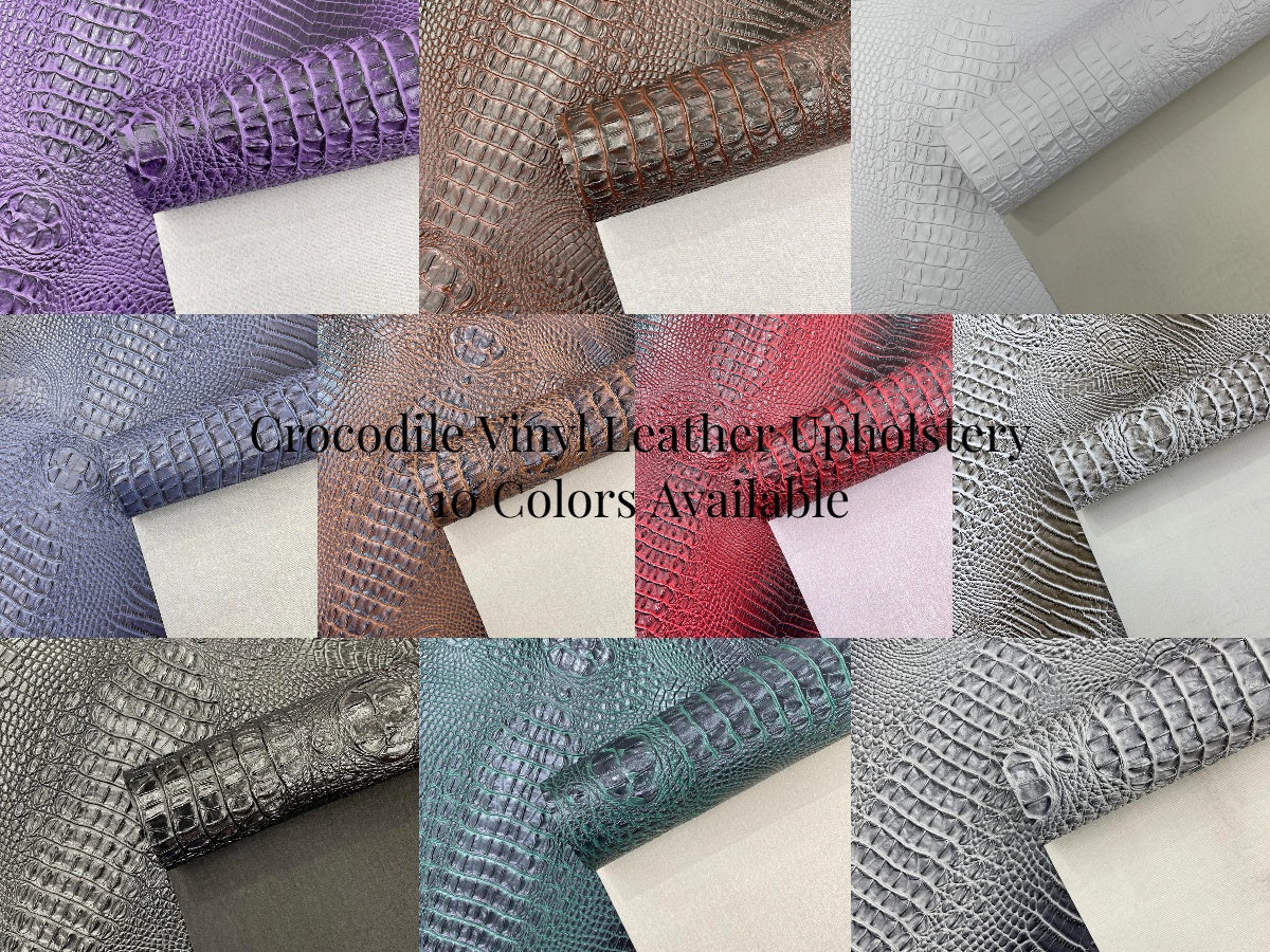 Z Faux Crocodile Vinyl Leather Upholstery Fabric By Yard, Big 3D Croco