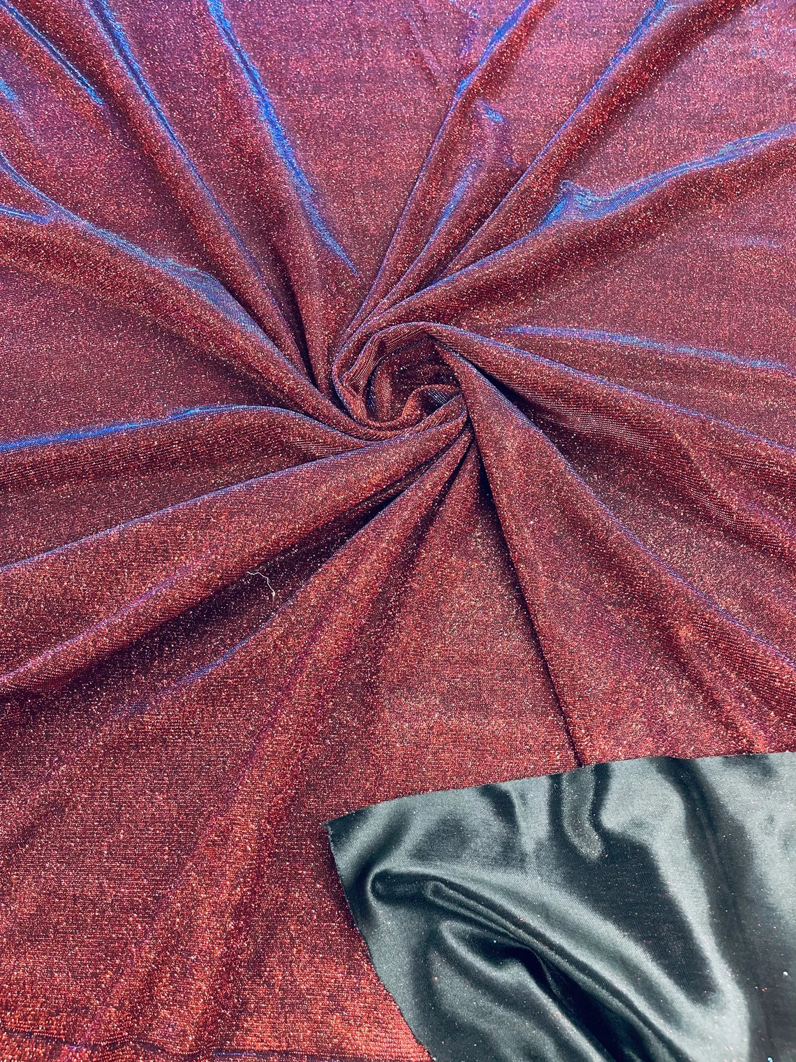 Shimmer Glitter Fabric - Burgundy - Luxury Sparkle Stretch Solid Fabri
