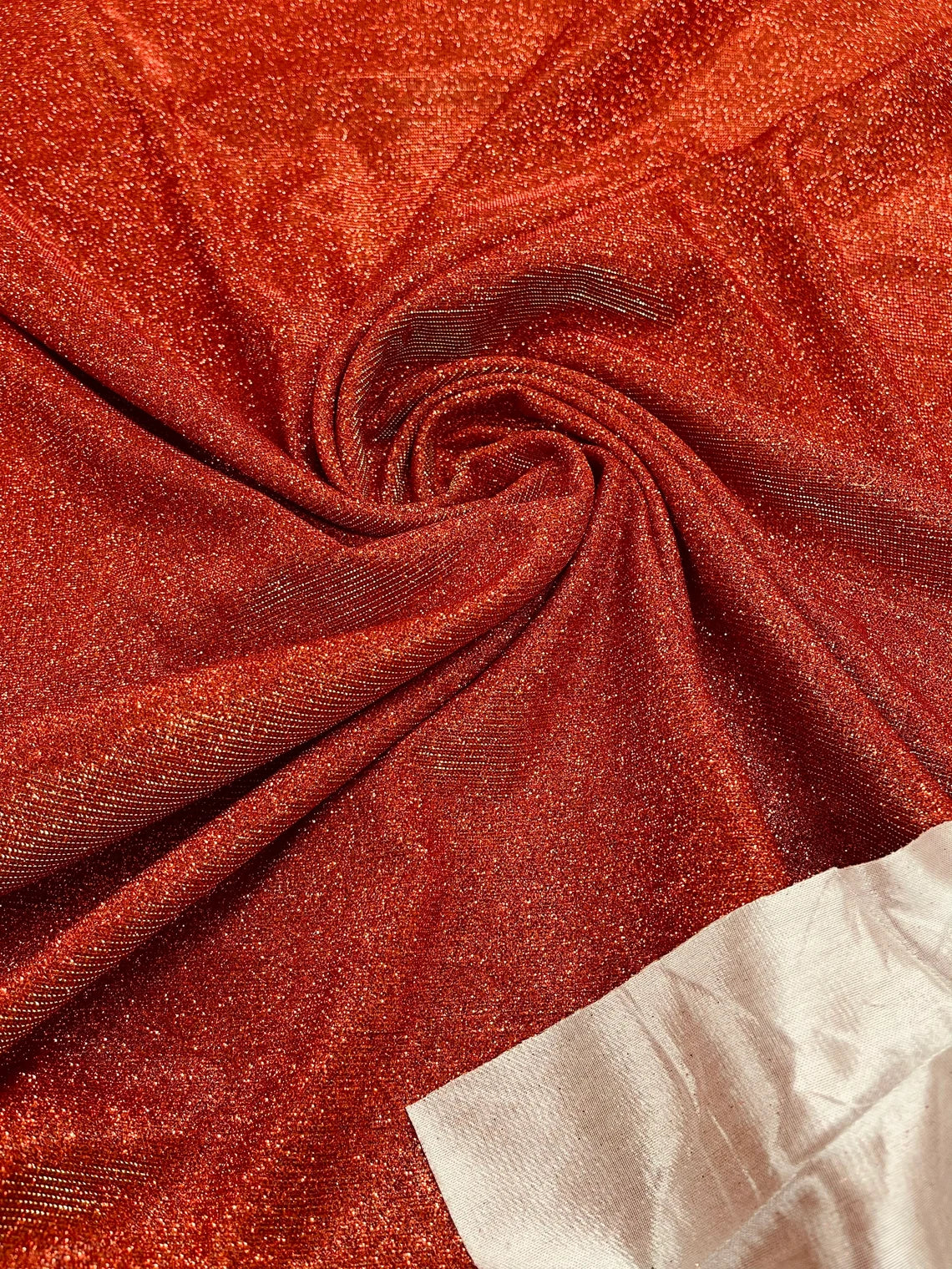 Shimmer Glitter Sparkle Fabric - Burnt Orange - Luxury Sparkle Glitter