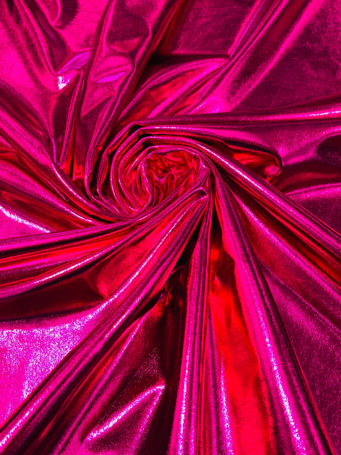 Spandex Metallic Foil Fabric - Fuchsia - Lame Metallic Shiny Fabric 2