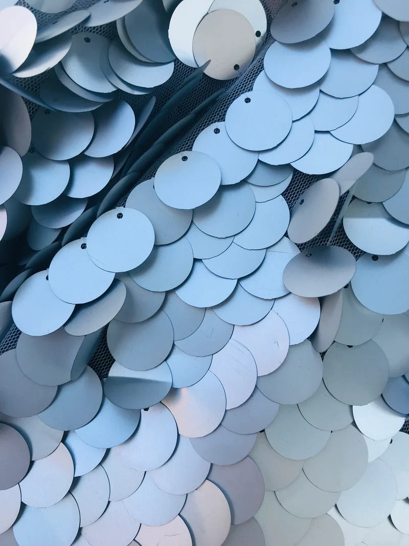 Circle Jumbo Paillette Sequins - Matte Silver - Big Circle Hanging Seq