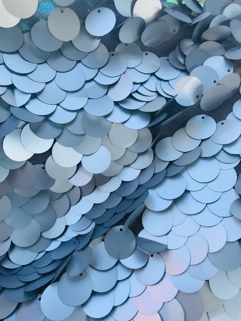 Circle Jumbo Paillette Sequins - Matte Silver - Big Circle Hanging Seq