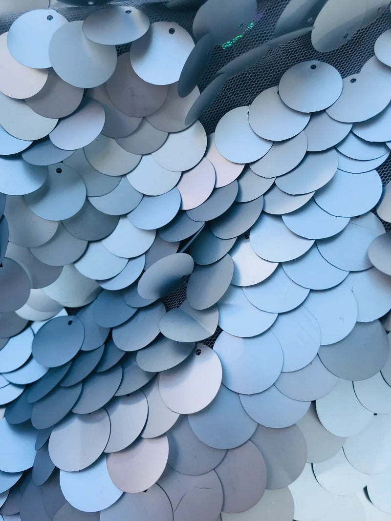 Circle Jumbo Paillette Sequins - Matte Silver - Big Circle Hanging Seq