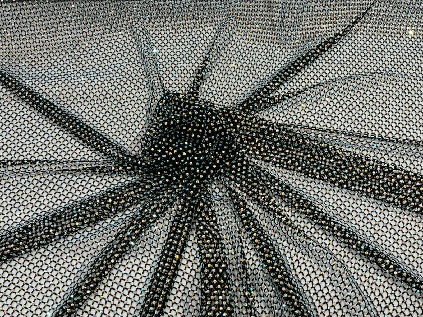 Fishnet Rhinestones Fabric - Spandex Fabric Fish Net with Crystal Ston