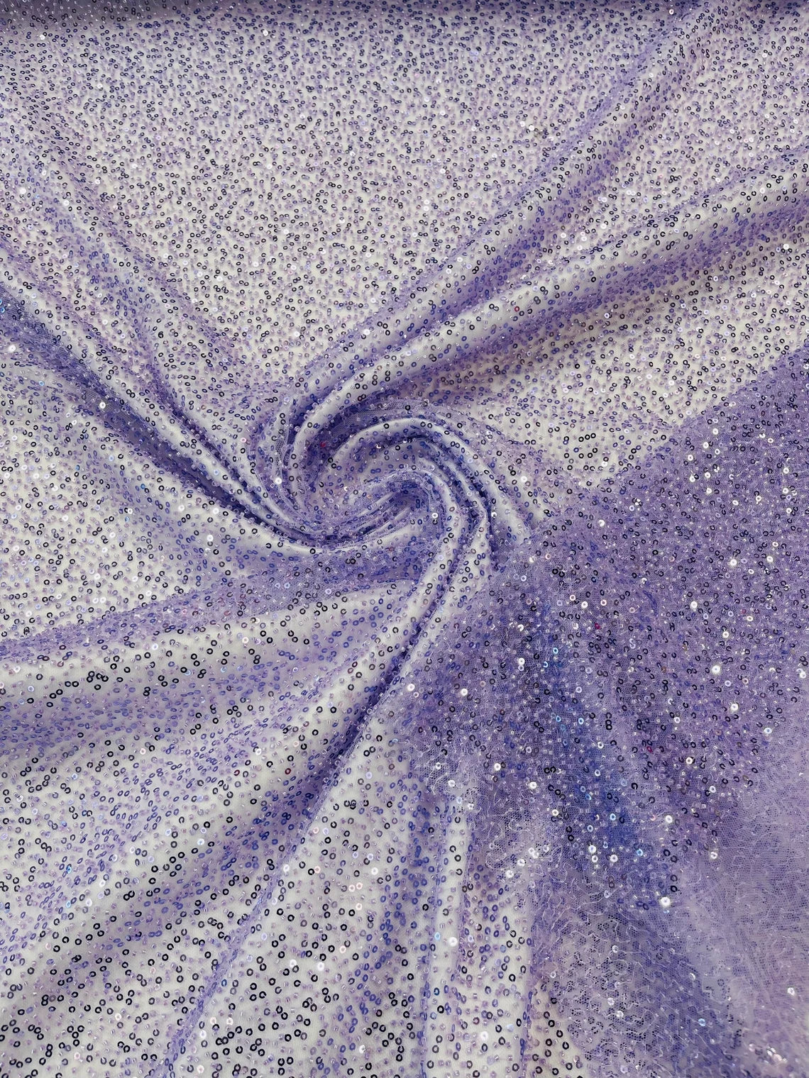 Beaded Lace 3D Fabric - Lilac - Handmade Heavy Embroidery Beaded Lace