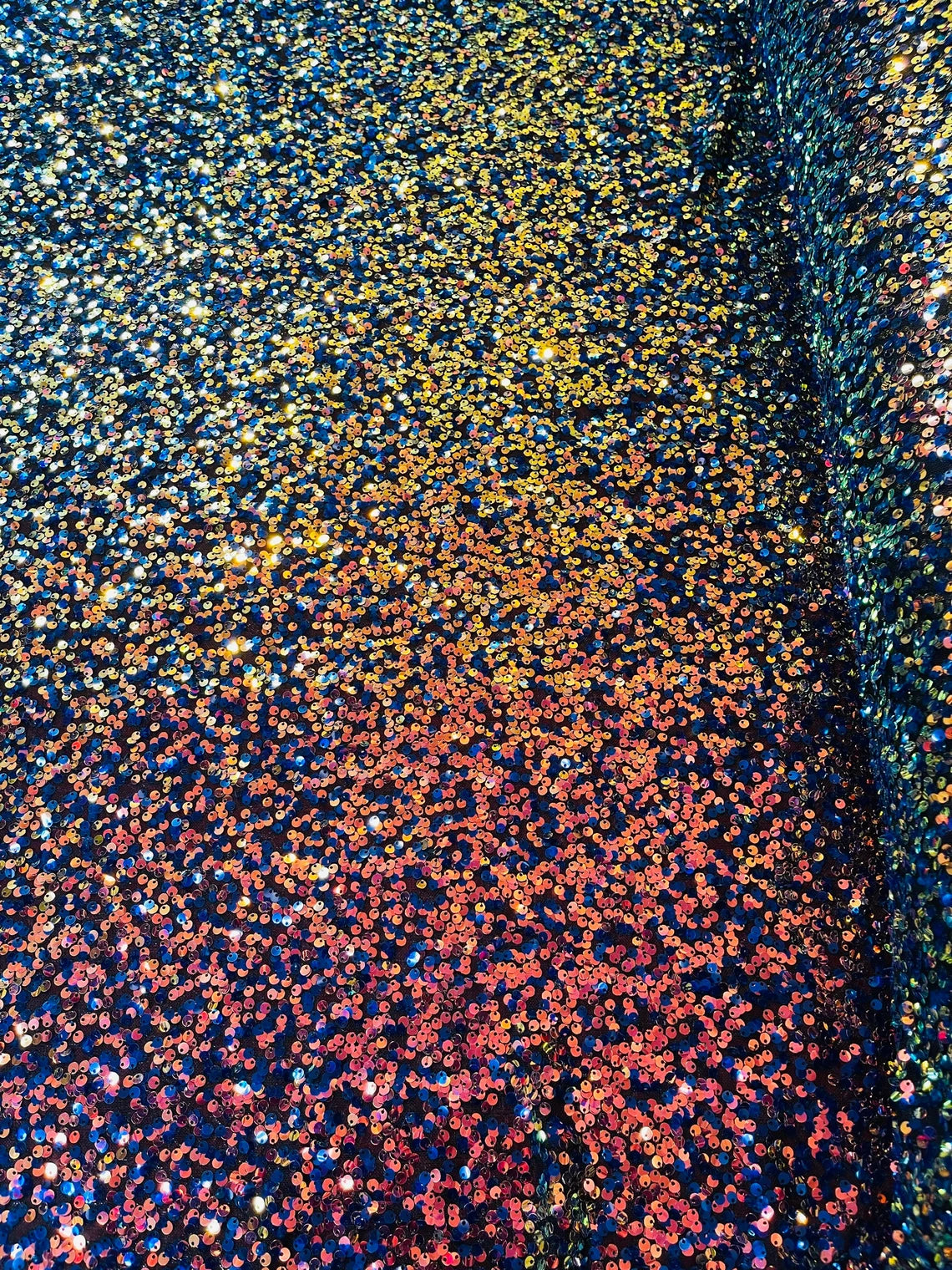 Multi-Color Spandex Sequins - Rainbow - Sequins on 4 Way Stretch Mesh