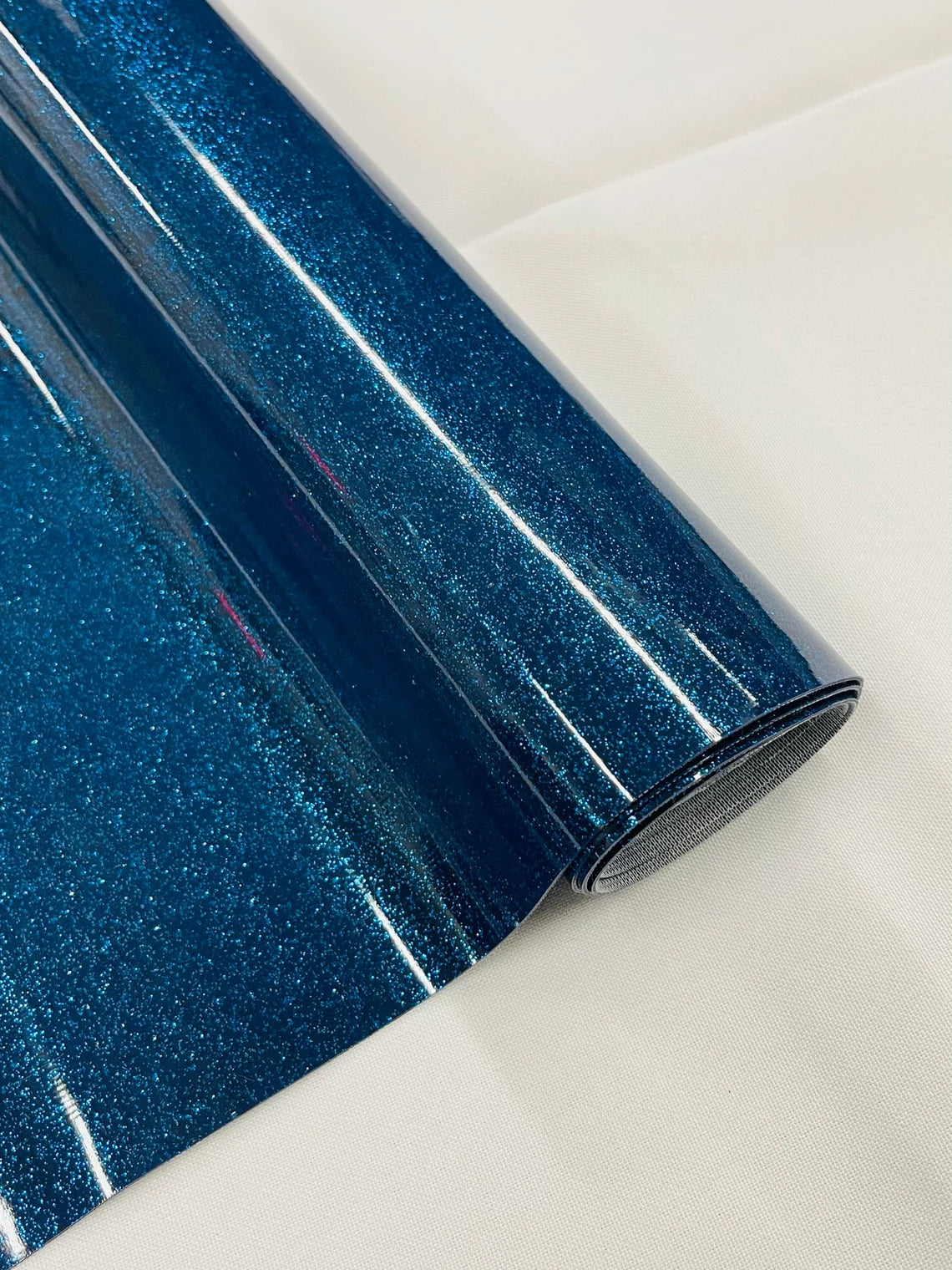 Metallic Glitter Vinyl Fabric - Royal Blue - Faux Leather Sparkle Glit